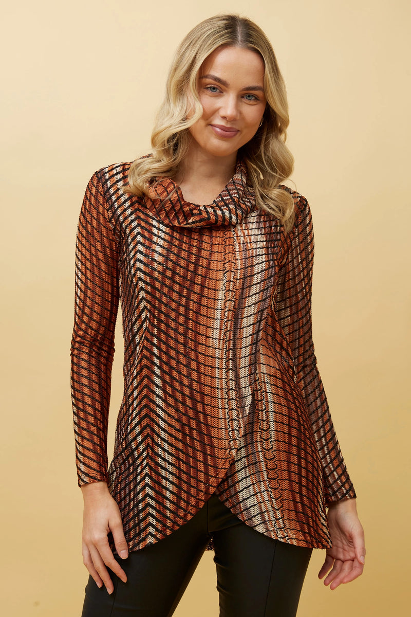 WHISPER ABSTRACT PRINT CROSSOVER TOP – Carla Milani